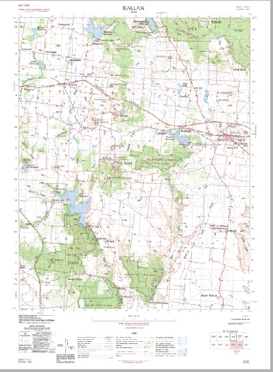 Ballan 1-50000 Topographic Map 7722-4 VICTORIA 1986 Edition - Maps ...
