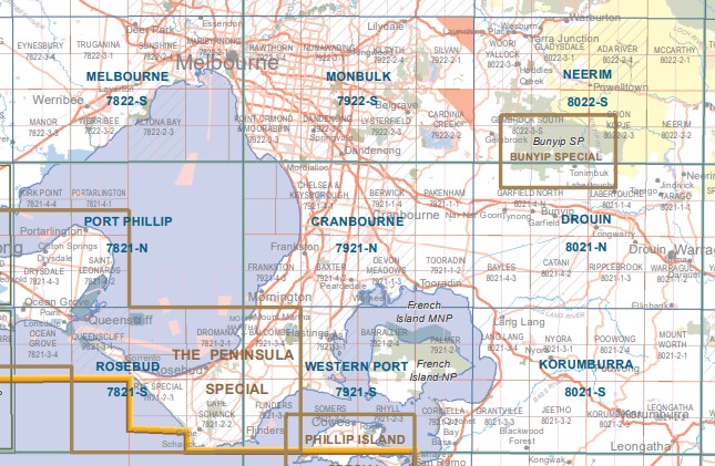Cranbourne 1-50,000 Vicmap - Maps, Books & Travel Guides