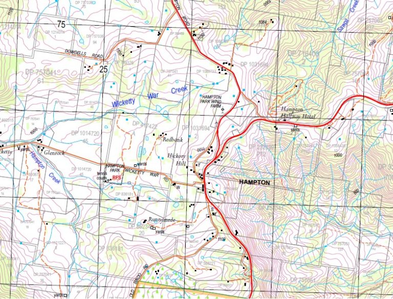 Hampton 1-25,000 NSW Topographic Map - Maps, Books & Travel Guides