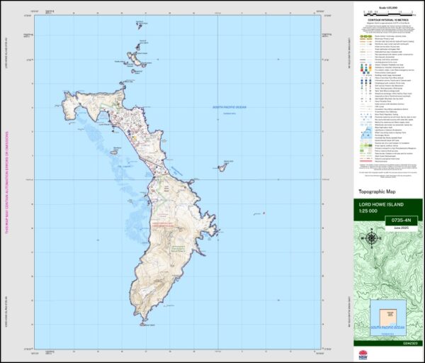 Lord Howe Island 1-25,000 NSW Topographic Map - Maps, Books & Travel Guides