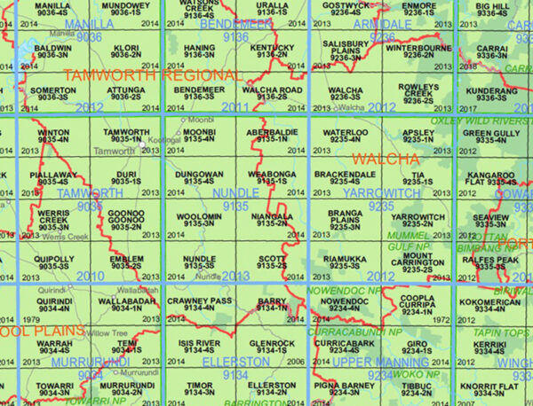 Niangala 1-25,000 NSW Topographic Map - Maps, Books & Travel Guides