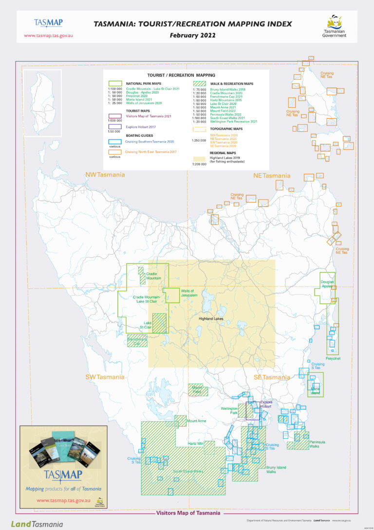 .Tasmap Specialty National Park and Walking Map Index - Maps, Books ...