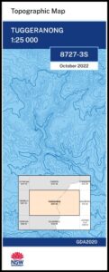 Tuggeranong 1-25,000 NSW Topographic Map 8727-3-S - Maps, Books ...