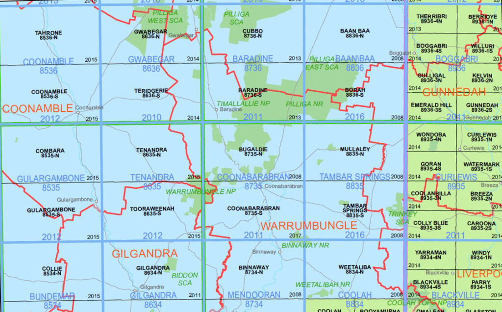 Coonabarabran 1-50,000 NSW Topographic Map - Maps, Books & Travel Guides
