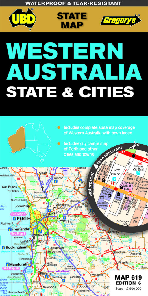 Western Australia State and Cities Map 619 UBD - Maps, Books & Travel ...