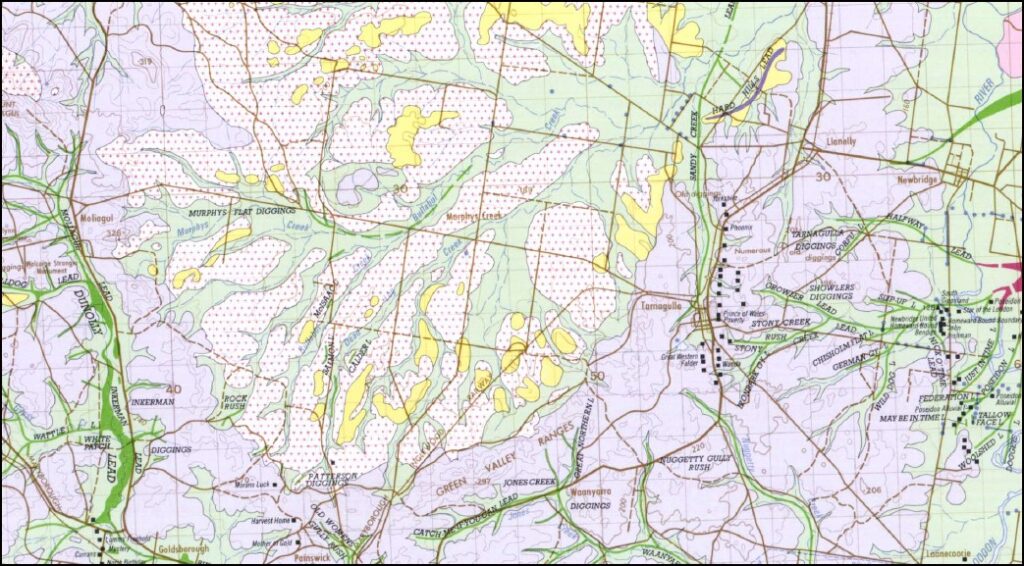 Dunolly 1-100,000 Deep Lead Geological Map Victoria - Maps, Books ...