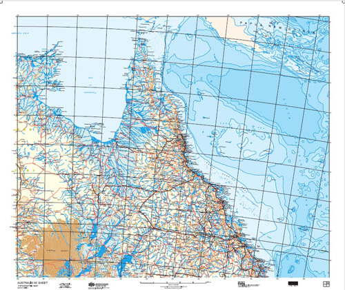 Australia 4 Part North East Sheet - Maps, Books & Travel Guides