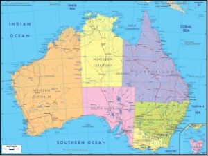 Australia A4 Political Map - Maps, Books & Travel Guides