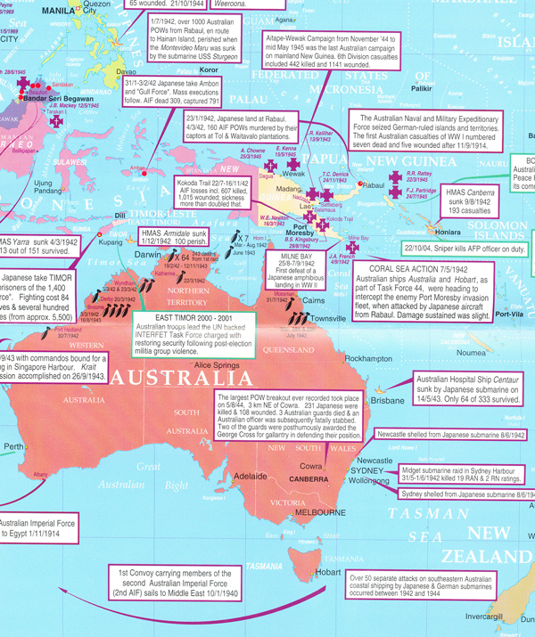 Australians Remembered Map Hema - Maps, Books & Travel Guides