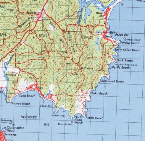 Batemans Bay 1-100,000 Topographic Map Geoscience Australia - Maps ...