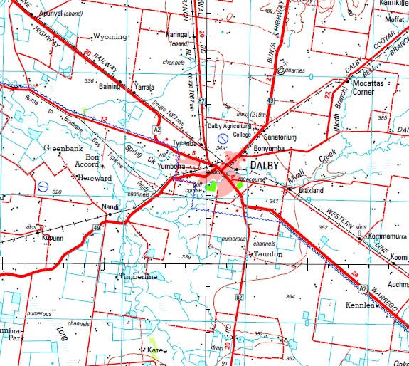 Dalby 1-250,000 Topographic Map - Maps, Books & Travel Guides