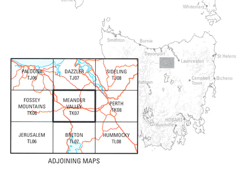 Meander Valley 1-50,000 Tasmap Topographic Map - Maps, Books & Travel ...