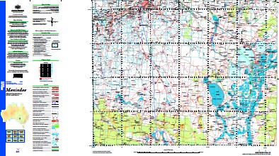 Menindee 1-250,000 Topographic Map Geoscience Australia - Maps, Books ...