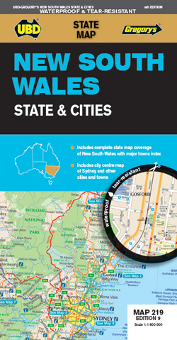 New South Wales State and Cities Map 219 UBD Gregorys - Maps, Books ...