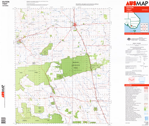 Ouyen 1-100,000 Topographic Map Vicmap - Maps, Books & Travel Guides