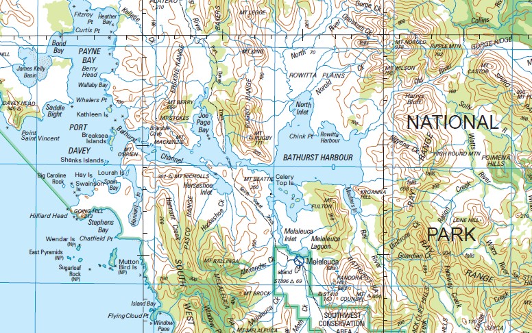 Port Davey 1-250,000 Topographic Map - Maps, Books & Travel Guides