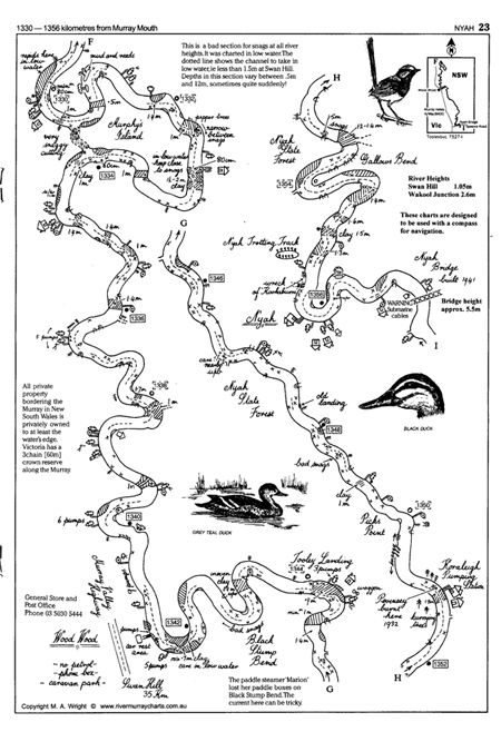 River Murray Charts Renmark to Yarrawonga - Maps, Books & Travel Guides