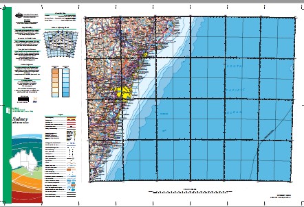 Sydney 1-1,000,000 Topographic Map Geoscience Australia - Maps, Books ...