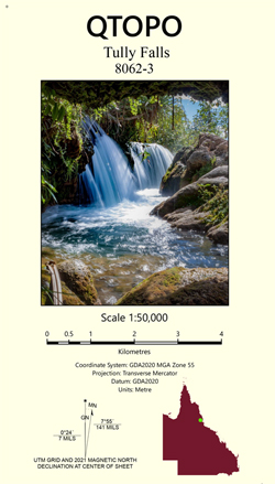 Tully Falls 1-50,000 Queensland Topograpic Map - Maps, Books & Travel ...