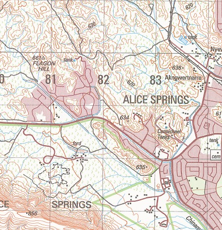 Alice Springs 1-50000 Topographic Map 5650-1 NT - Maps, Books & Travel ...