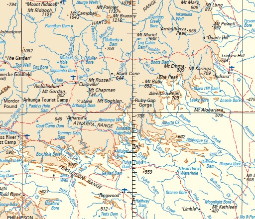 Alice Springs 1-1,000,000 Topographic Map Geoscience Australia - Maps ...