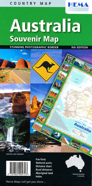 Australian Souvenir Map Folded Hema - Maps, Books & Travel Guides