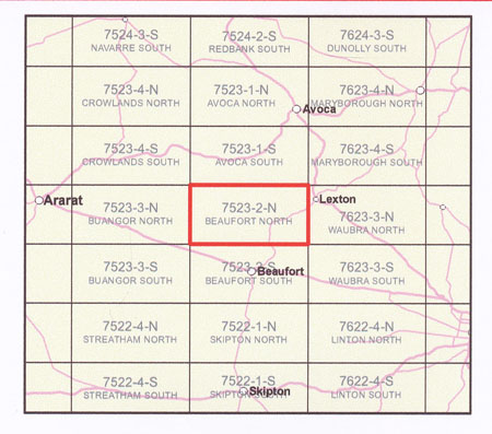 Beaufort North 1-25,000 Vicmap - Maps, Books & Travel Guides