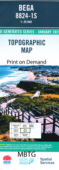 Bega 1-25,000 NSW Topographic Map - Maps, Books & Travel Guides