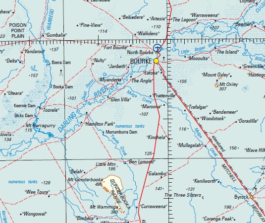 Bourke 1-1,000,000 Topographic Map Geoscience Australia - Maps, Books ...