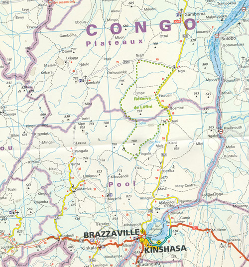 Congo Republic and Democratic Republic of Congo Map Reise - Maps, Books ...