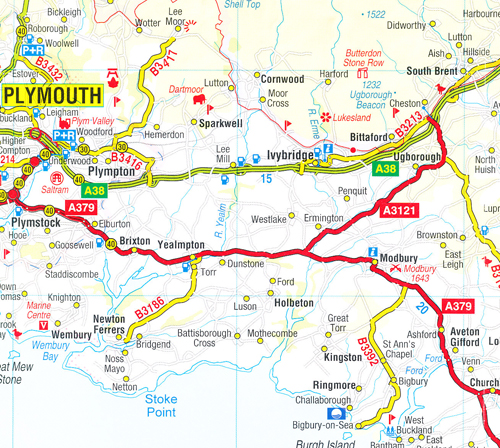 Devon Cornwall Road Map A-Z - Maps, Books & Travel Guides