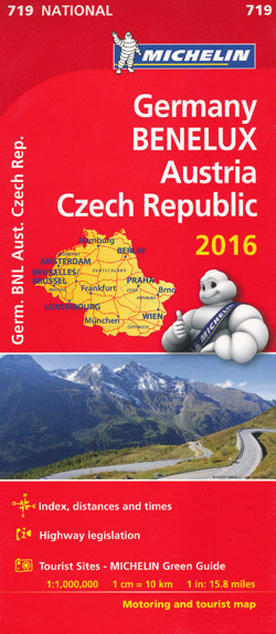 Germany, Benelux, Austria, Czech Republic Map 719 Michelin 2016 - Maps ...