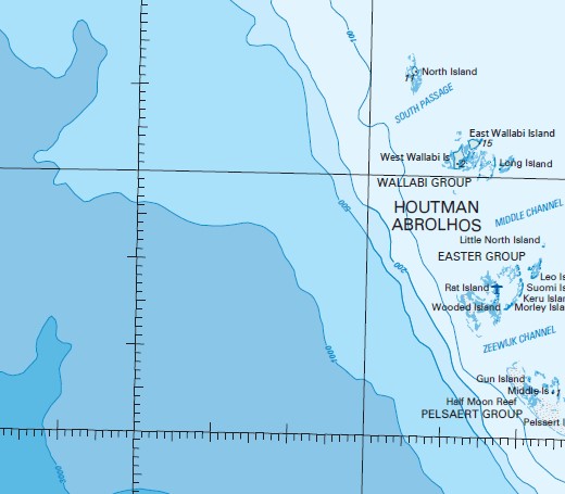 Houtman Abrolhos 1-1,000,000 Topographic Map Geoscience Australia ...