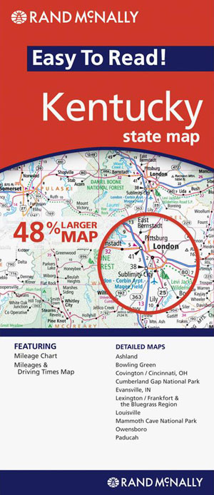 Kentucky State Map Rand McNally - Maps, Books & Travel Guides