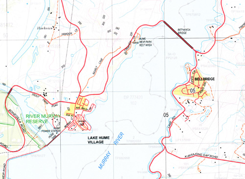 Lake Hume 1-25,000 NSW Topographic Map - Maps, Books & Travel Guides