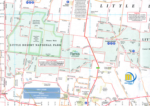 Little Desert National Park and Mt Arapiles Map Meridian - Maps, Books ...