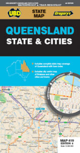 Queensland State and Cities Map 419 UBD Gregorys - Maps, Books & Travel ...