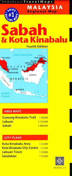 Sabah and Kota Kinabalu Map Periplus - Maps, Books & Travel Guides