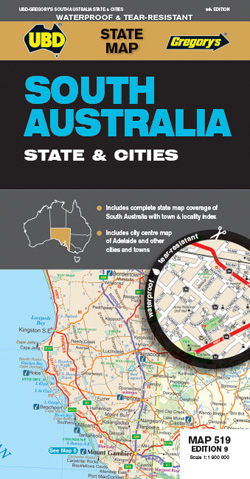 South Australia State and Cities Map 519 UBD Gregorys - Maps, Books ...