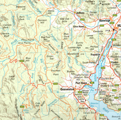 Tasmania South East 1-250,000 Topographic Map Tasmap - Maps, Books ...