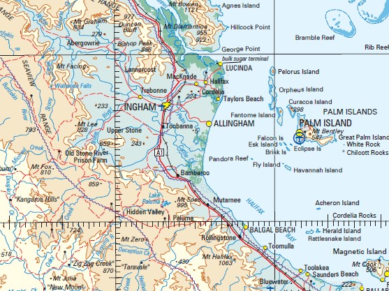 Townsville 1-1,000,000 Topographic Map Geoscience Australia - Maps ...