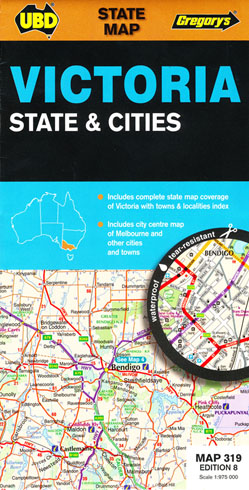 Victoria State Map 319 UBD Gregorys - Maps, Books & Travel Guides