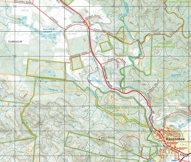Ravenshoe 1-50,000 Topographic Map QLD - Maps, Books & Travel Guides
