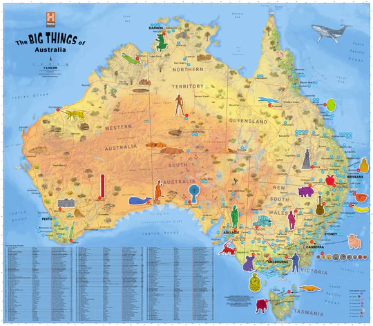 Big Things Australia Map Hema - Maps, Books & Travel Guides Big Things Australia Map Hema - Maps, Books & Travel Guides