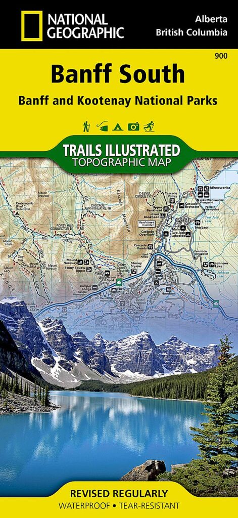 Banff South Map National Geographic - Maps, Books & Travel Guides