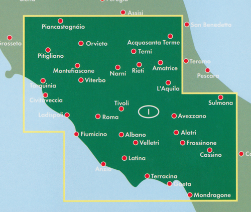 Lazio Rome Vatican Map Freytag and Berndt - Maps, Books & Travel Guides