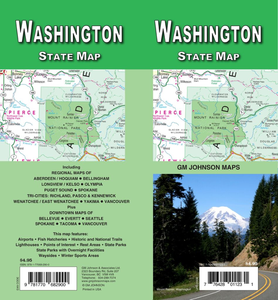 Washington State Map GM Johnson - Maps, Books & Travel Guides