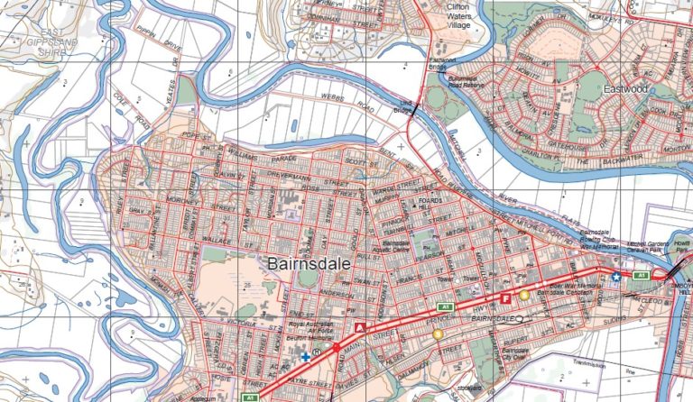 BAIRNSDALE NORTH 1-25,000 Vicmap Map 8422-3-N - Maps, Books & Travel Guides