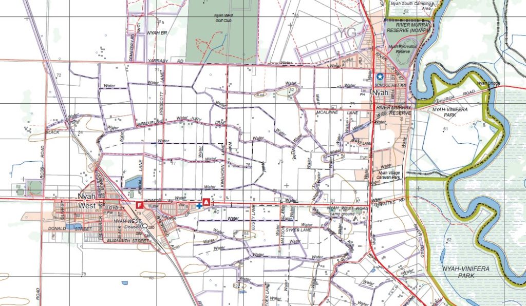 NYAH SOUTH 1-25,000 Vicmap Topo Map 7527-1-S - Maps, Books & Travel Guides