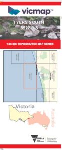 TYERS SOUTH 1-25,000 Vicmap Topo Map 8522-3-S - Maps, Books & Travel Guides